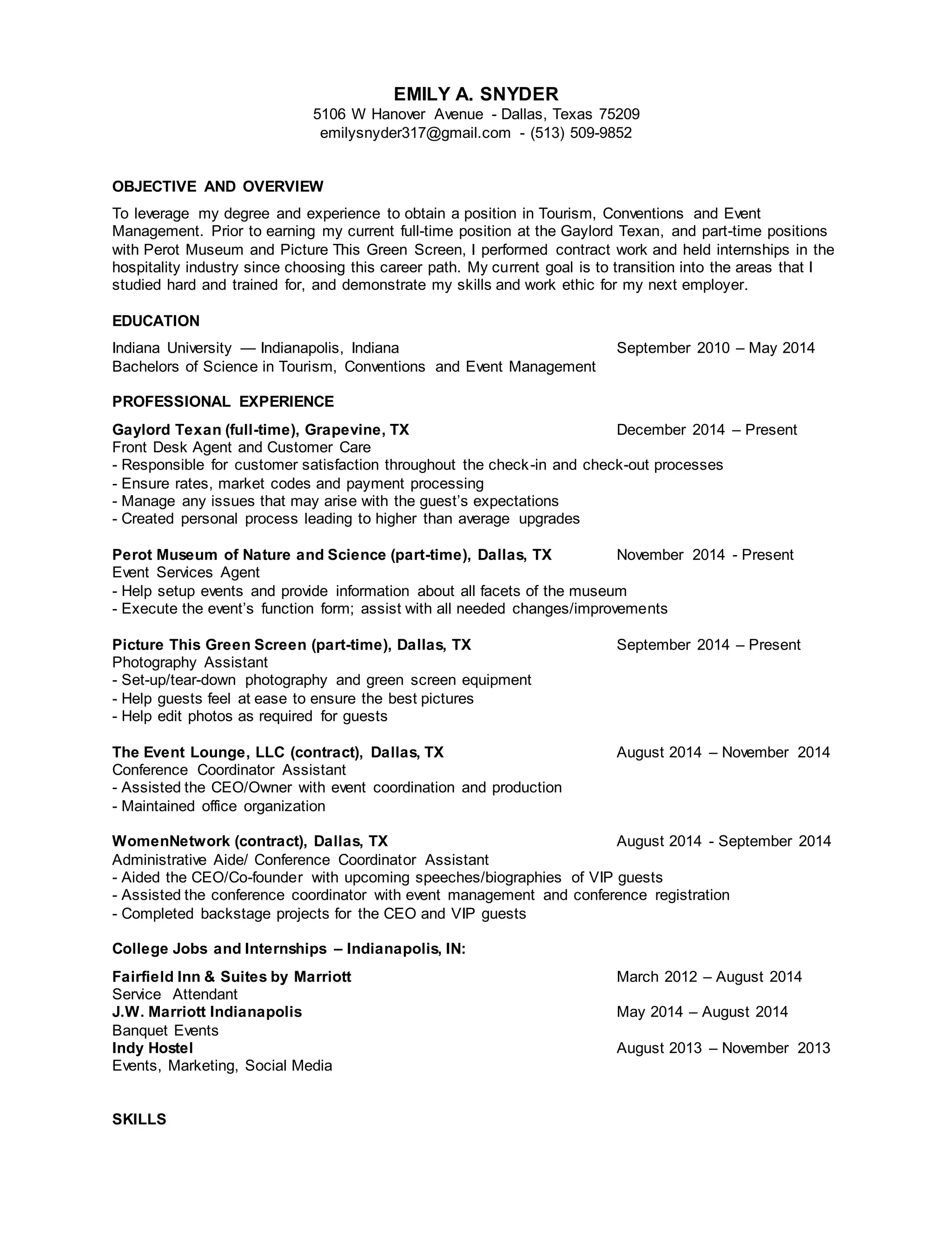 Emily A Snyder Resume | DOCX