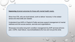AHP CONTRIBUTION TO STP DELIVERY SL AHP FORUM | PPTX