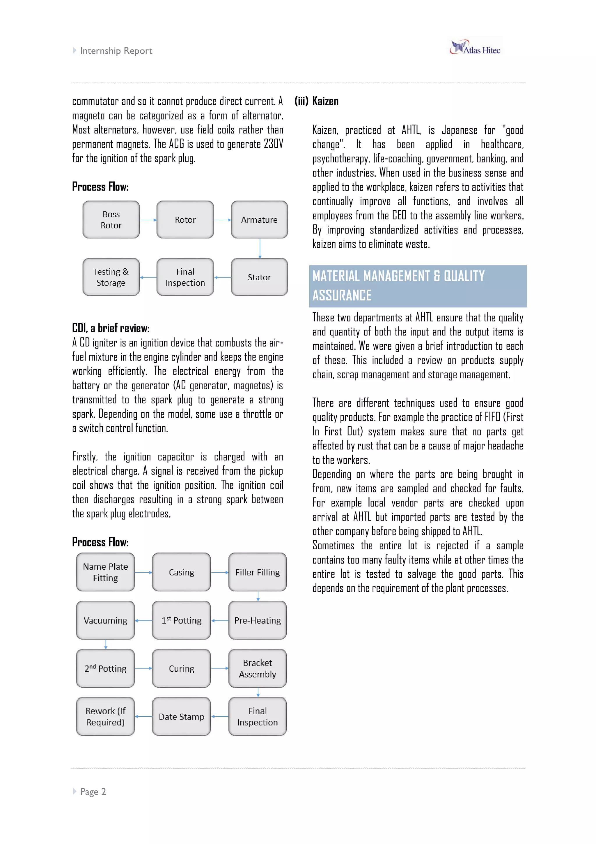 Internship Report honda | PDF
