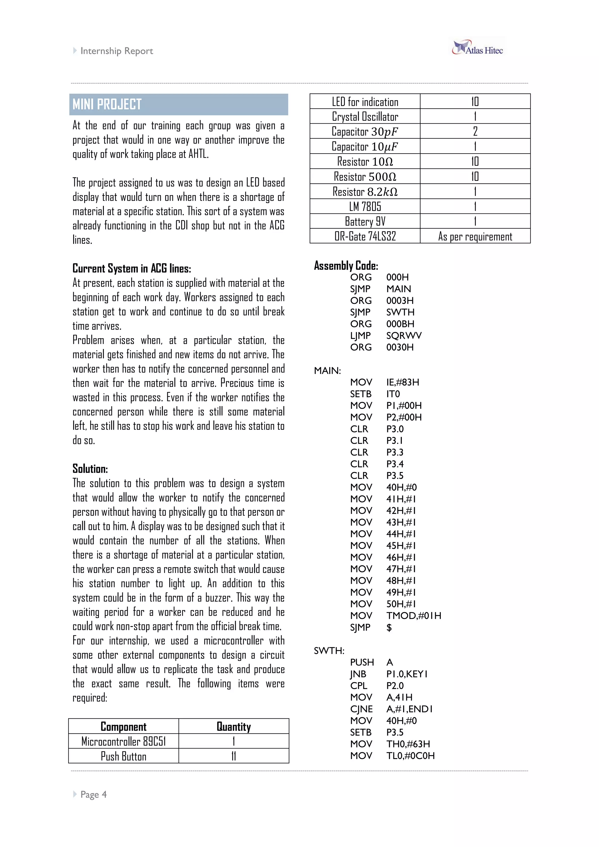 Internship Report honda | PDF