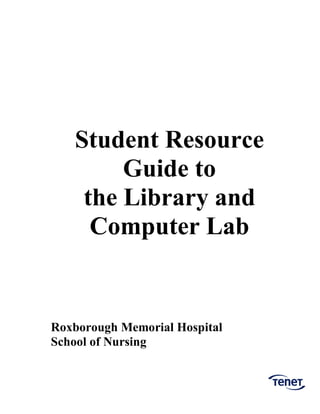 Student Resource Guide to the Library, Roxborough MH SON | PDF | Search ...
