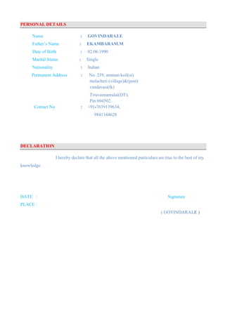 govindaraj resume 012116 | PDF