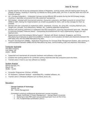 Judy Stewart - Resume | PDF