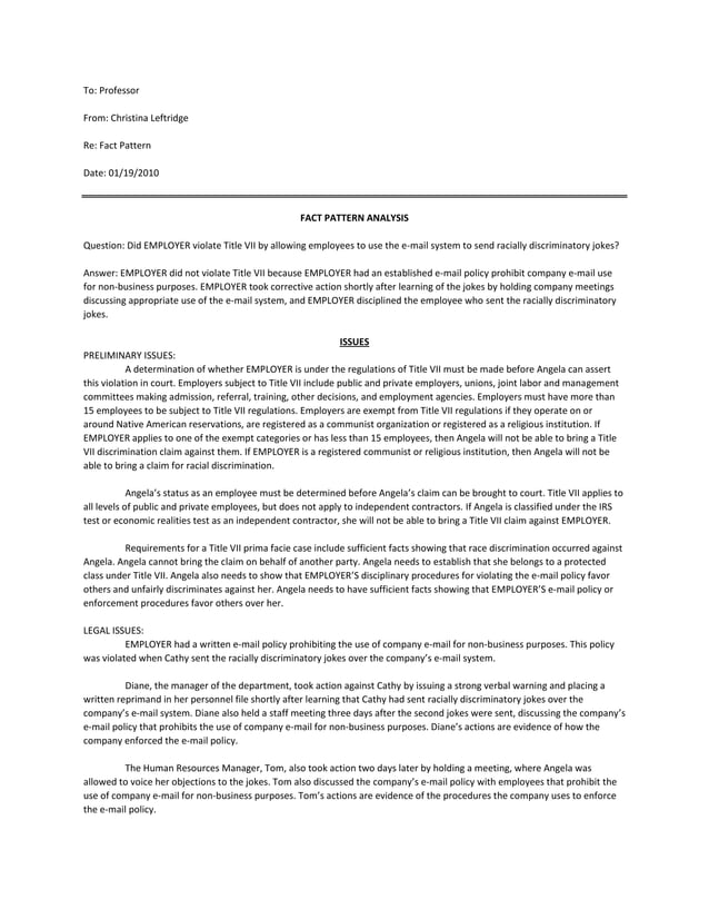 Fact Pattern Analysis | PDF | Debated Sensitive Social Issues ...