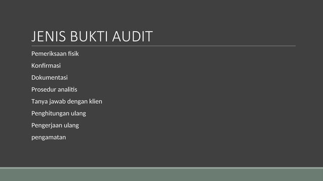 materi presentasi bukti audit power point | PPT