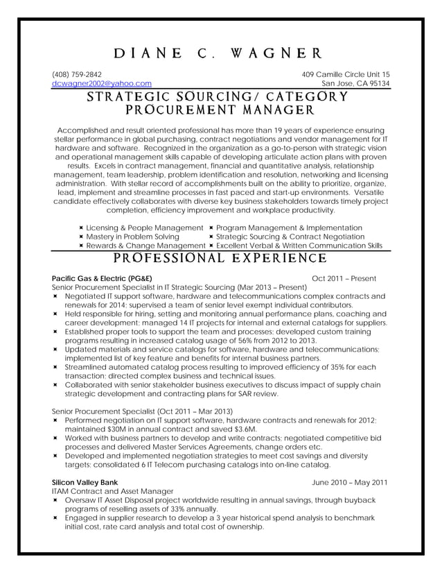 Diane C. Wagner Resume | PDF