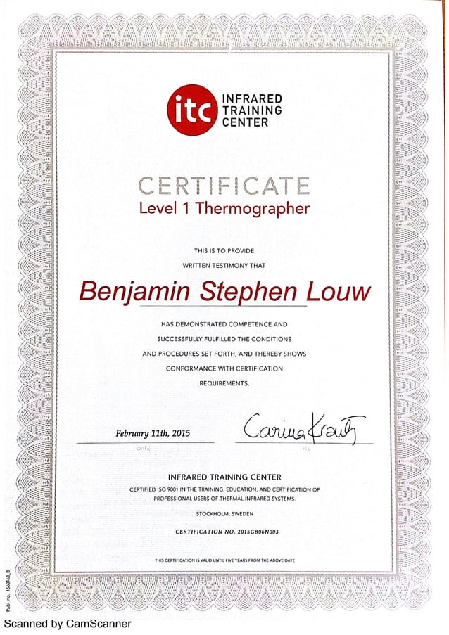 Level 1 Infrared training certificate | PDF | Cameras and Camcorders ...