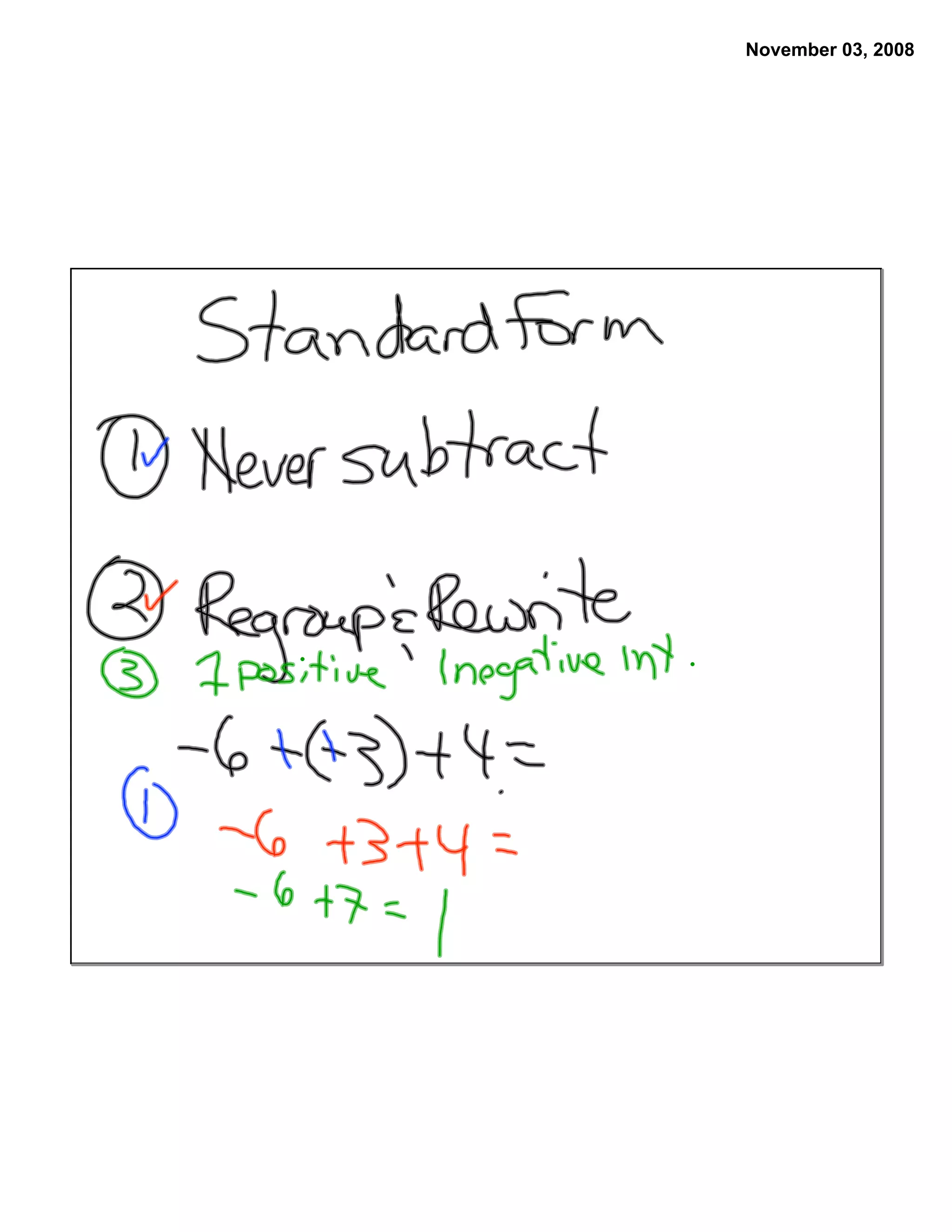 Integers Order of operation | PDF