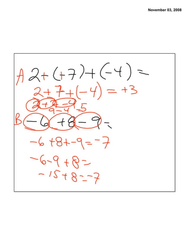 Integers Order of operation | PDF