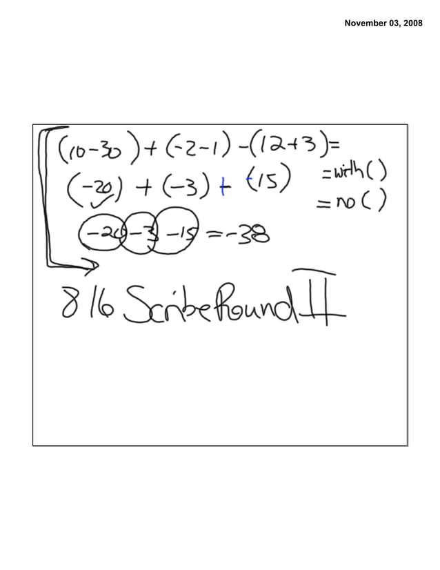 Integers Order of operation | PDF
