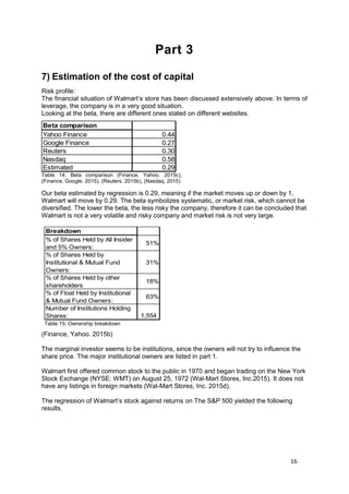 Walmart_Financial Analysis_final version | PDF