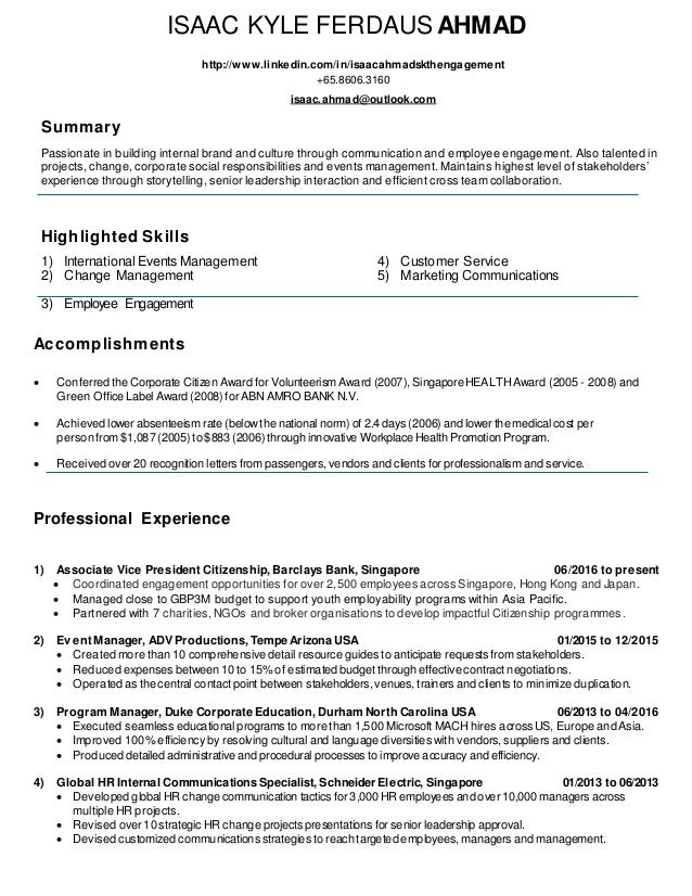 Isaac Ahmad resume February 2017