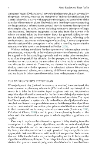 Information Sampling And Adaptive Cognition Klaus Fiedler Peter Juslin ...