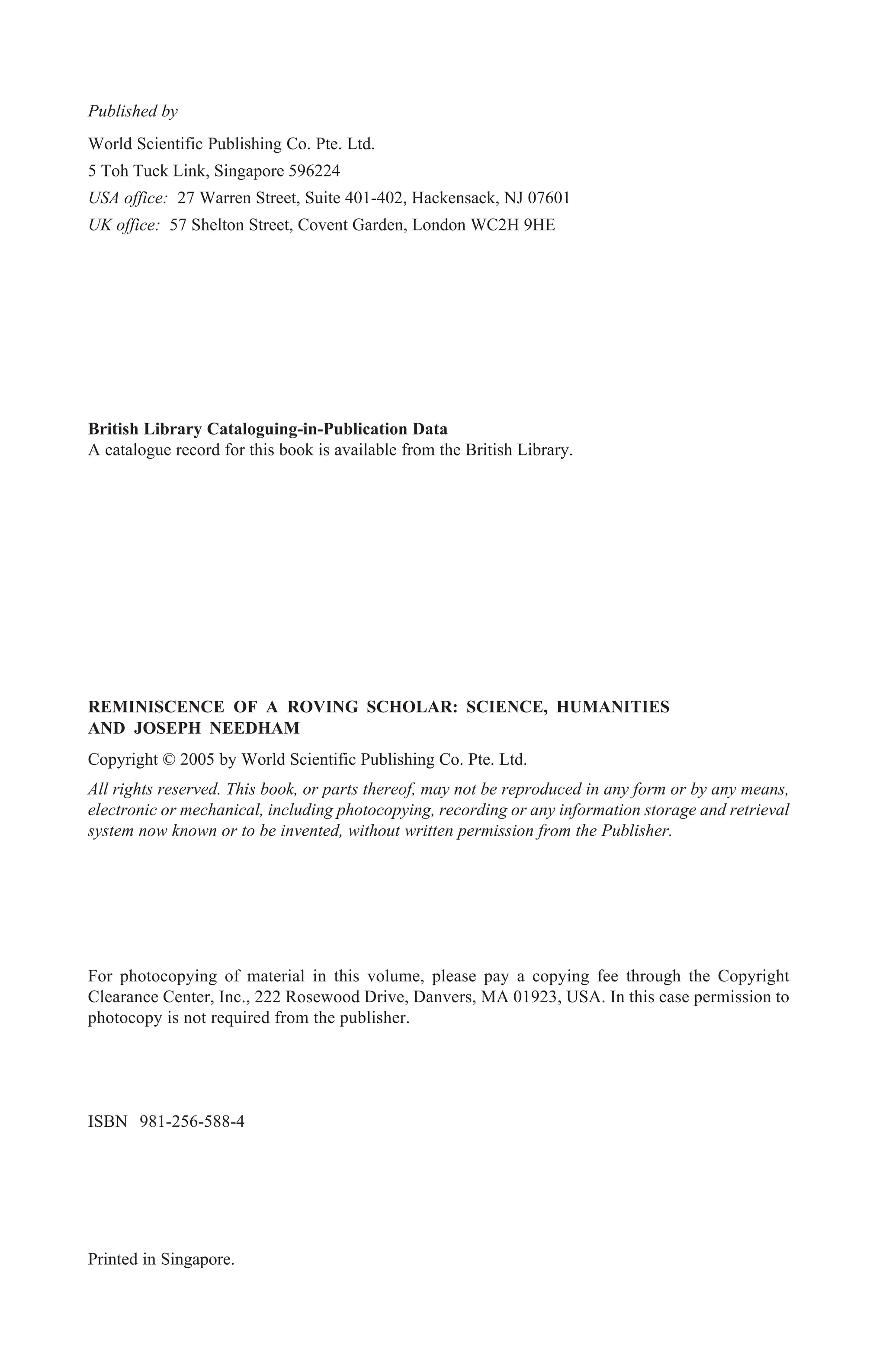 Reminiscence Of A Roving Scholar Ho Peng Yoke | PDF