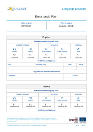 CV-Europass-20160326-Păun-EN | PDF