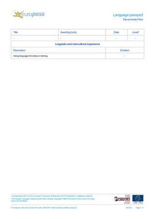 CV-Europass-20160326-Păun-EN | PDF