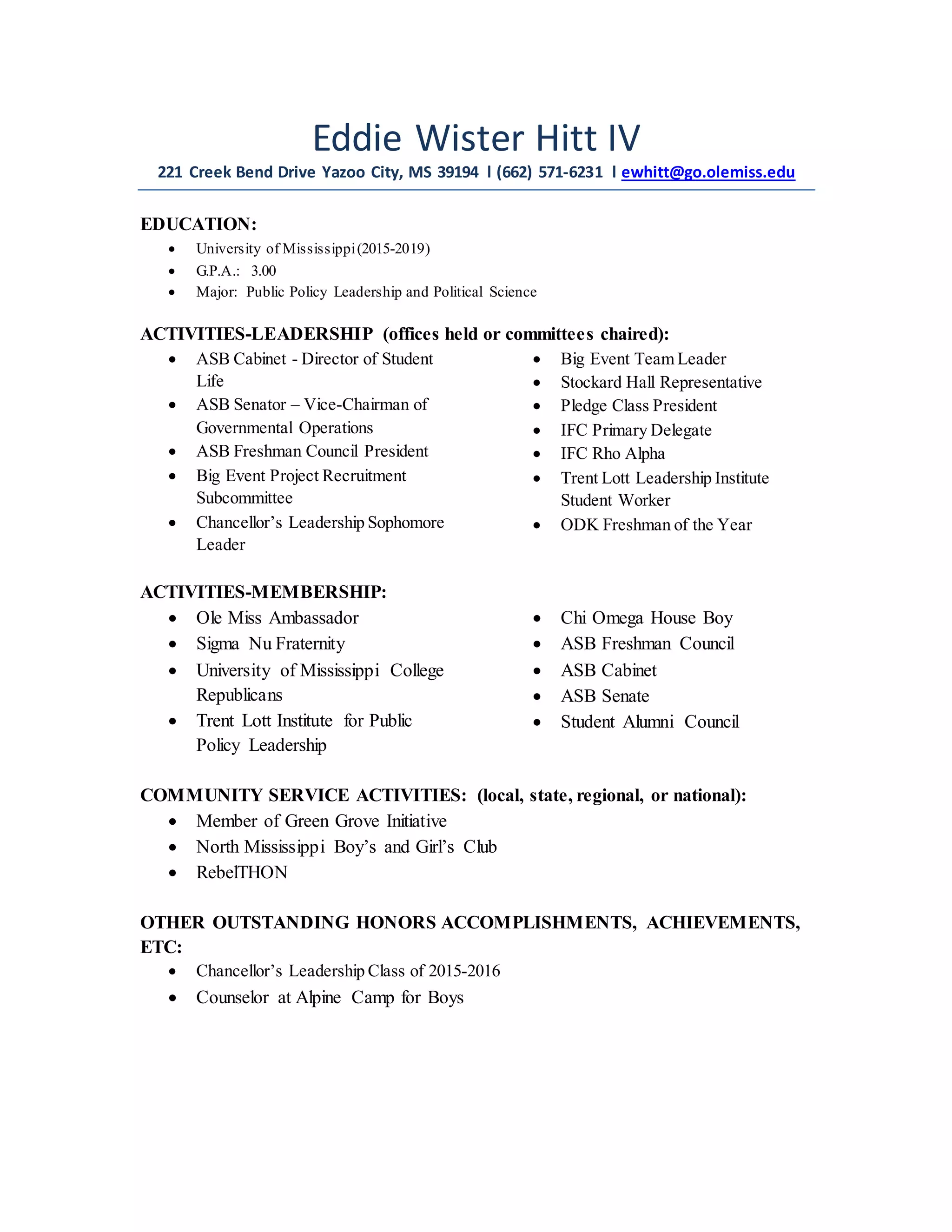 College Resume wh | DOCX