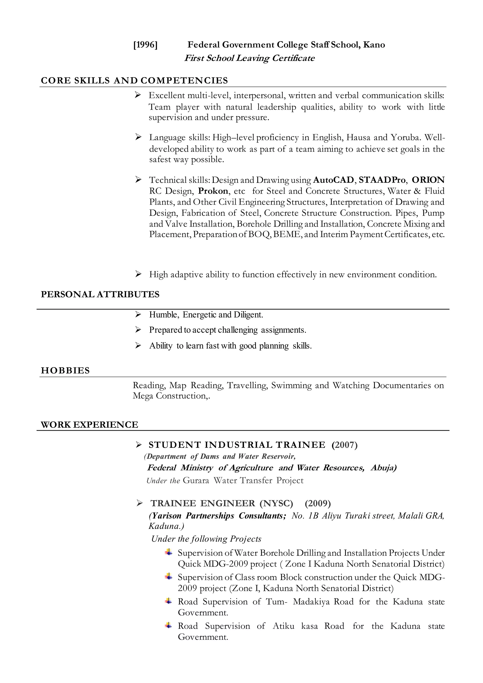 Alifa Anthony Ameh (CV) | DOCX | Civil Engineering Industry | Industries