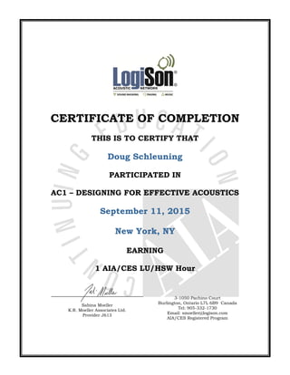 LogiSon Acoustic Certificate | PDF