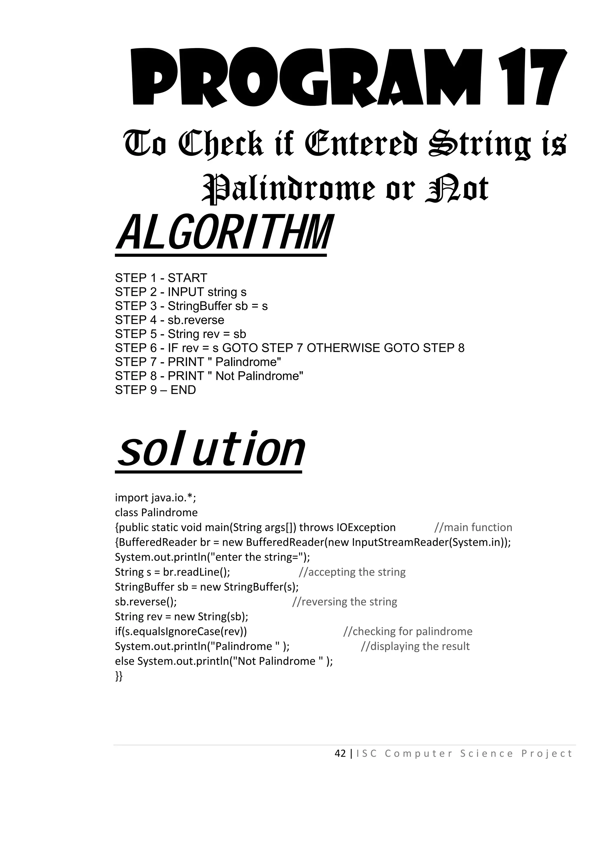 81818088 Isc Class Xii Computer Science Project Java Programs Pdf