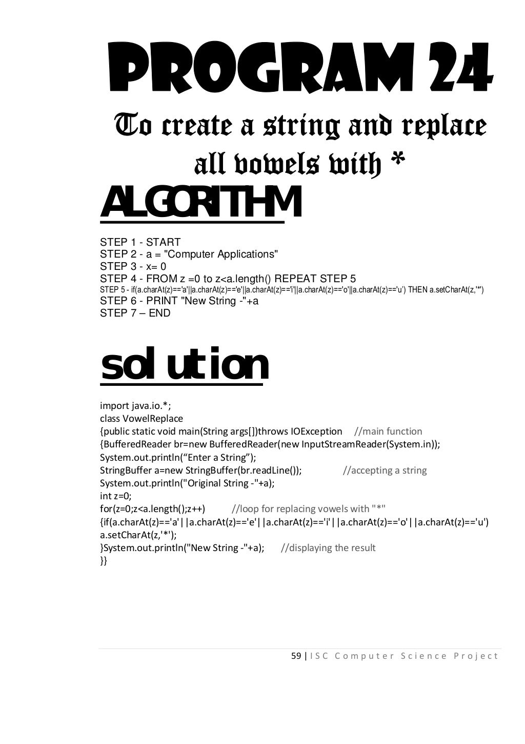 81818088 Isc Class Xii Computer Science Project Java Programs