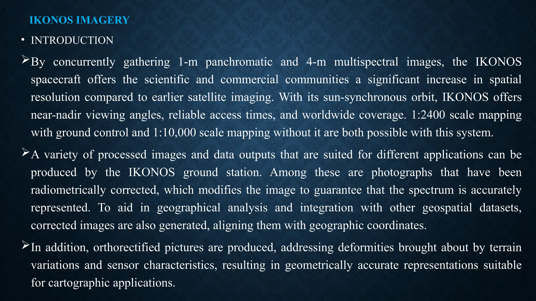 Application of ikonos, spot and landsat imagery | PPTX