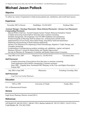 Michael J Pollock Resume | PDF
