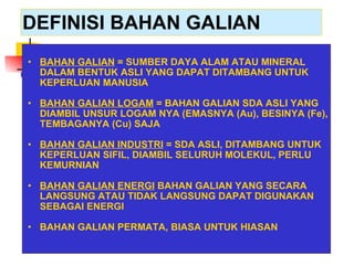 PENGENALAN BAHAN GALIAN | PPT