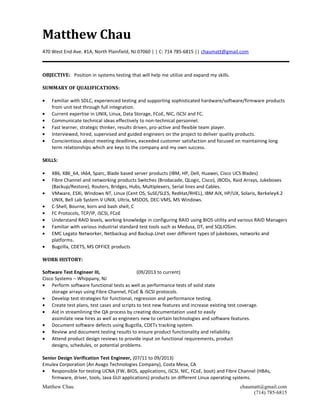 Matthew Chau_Resume | DOC | Operating Systems | Computer Software and ...