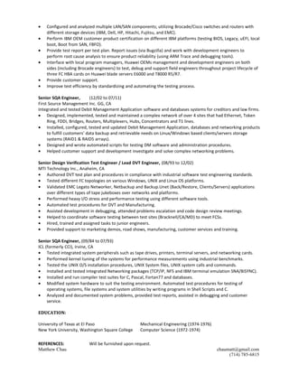 Matthew Chau_Resume | DOC | Operating Systems | Computer Software and ...