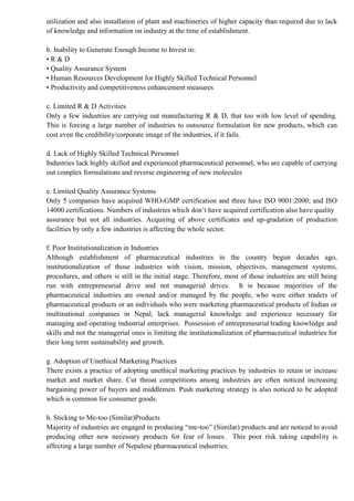 Study on Pharmaceutical Industry of Nepal | PDF