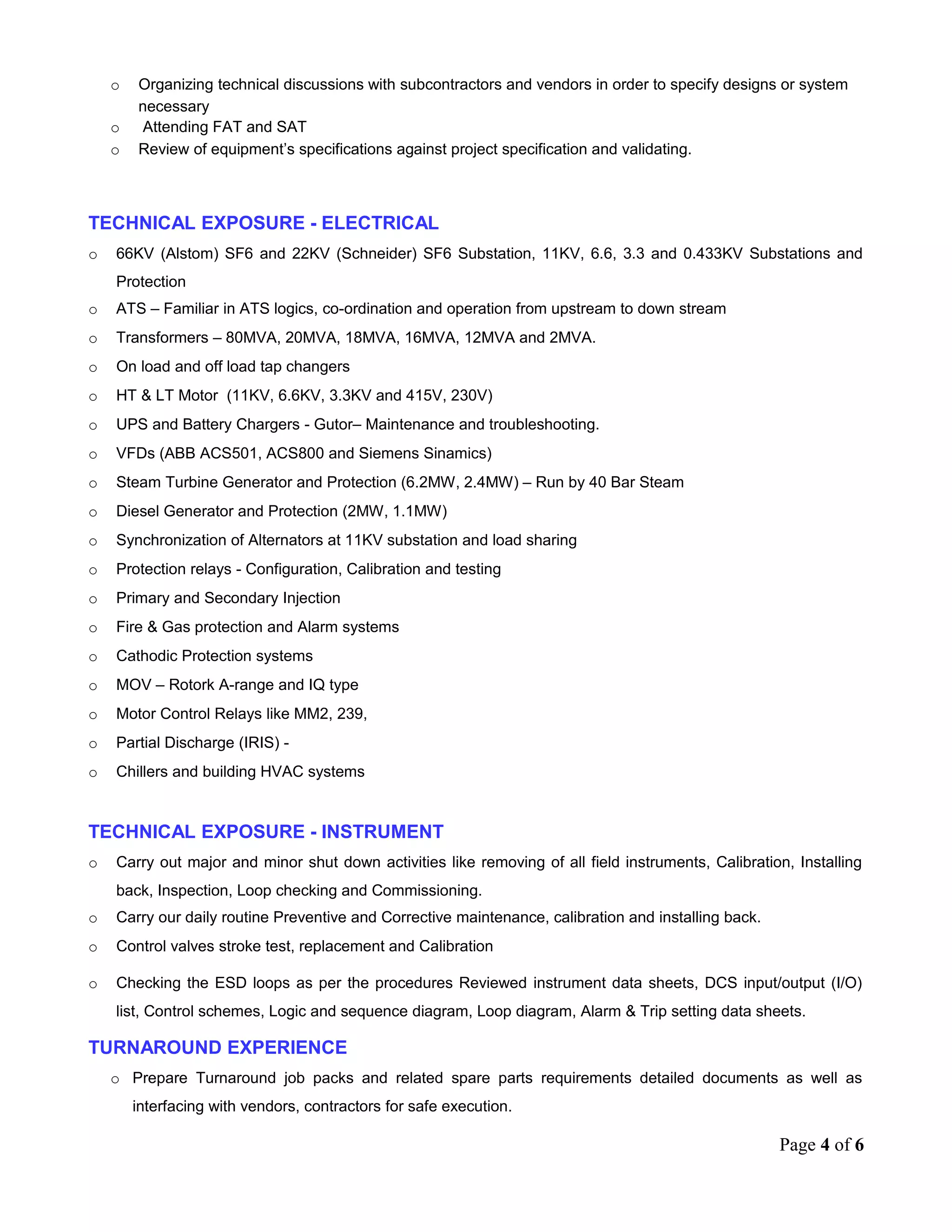 K BHASKARA ELECTRICAL LEAD RESUME | PDF