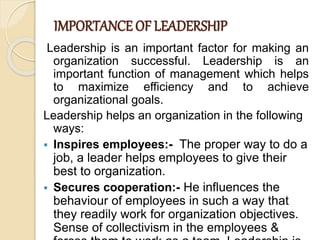 IMPORTANCE OF LEADERSHIP | PPTX
