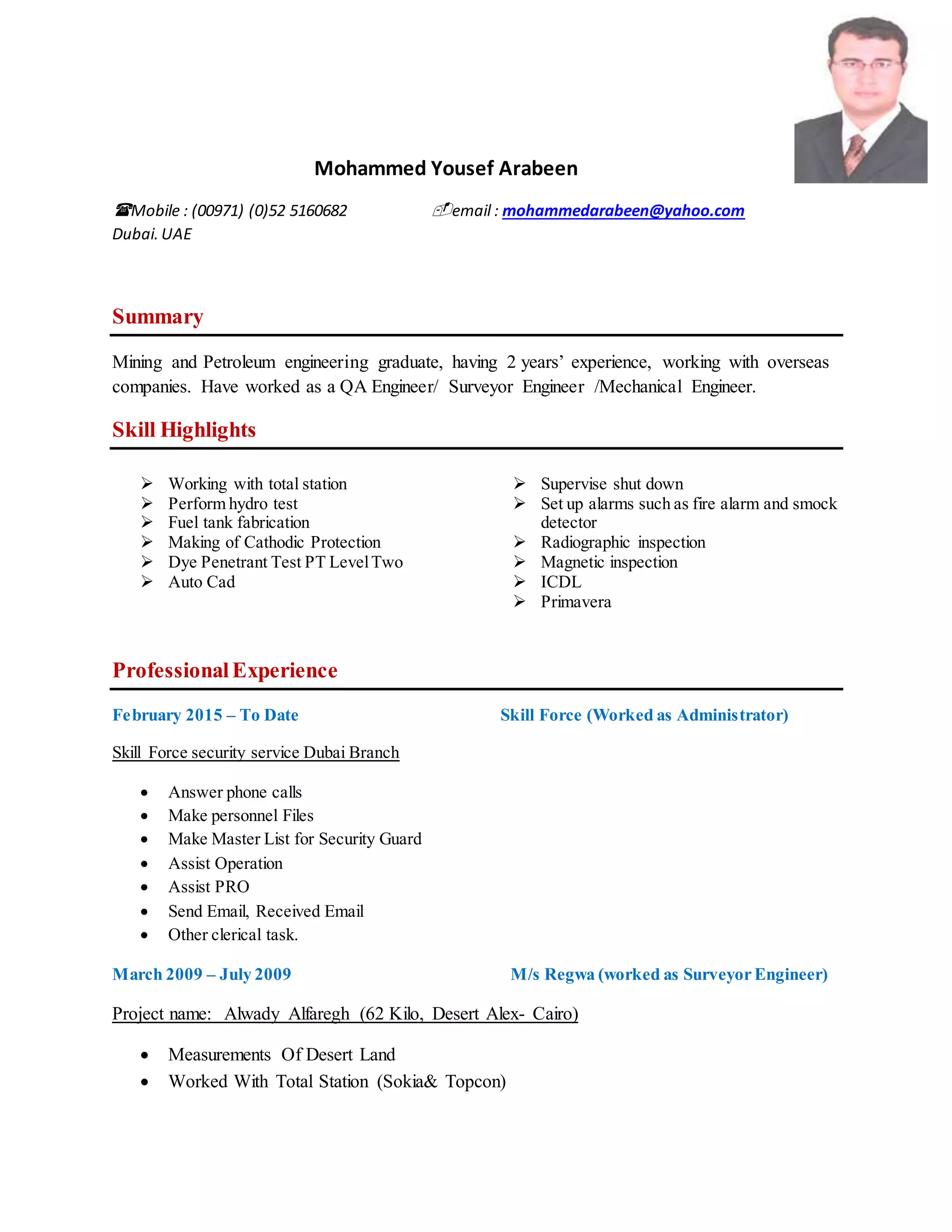 cv-Mohamed yousef | PDF