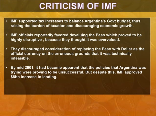 Argentina Crisis 2001 | PPTX | Currencies | Economy