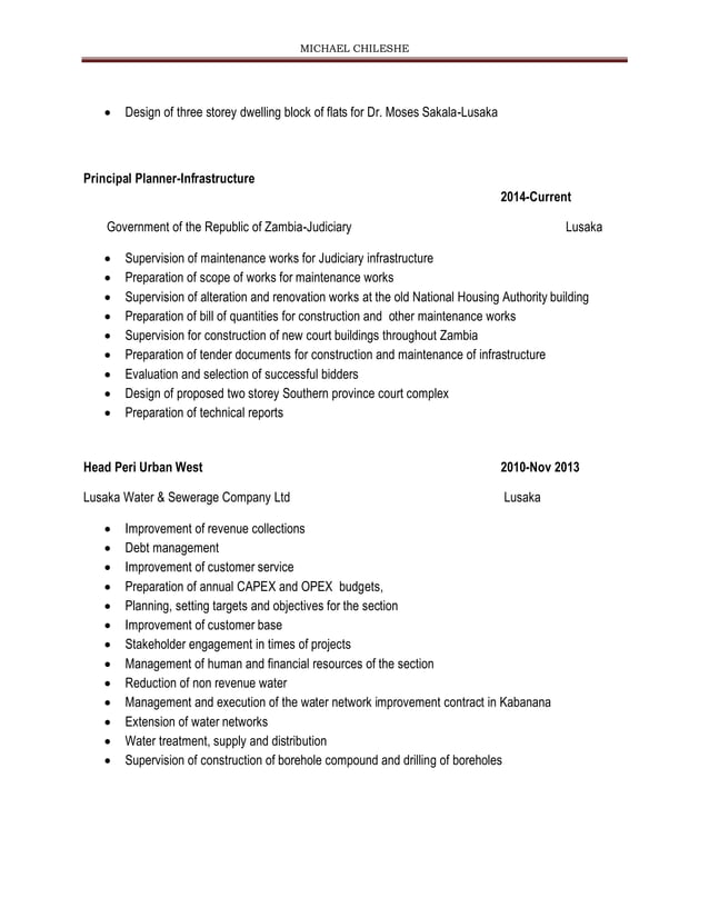 MICHAEL CHILESHE CV 1 | PDF