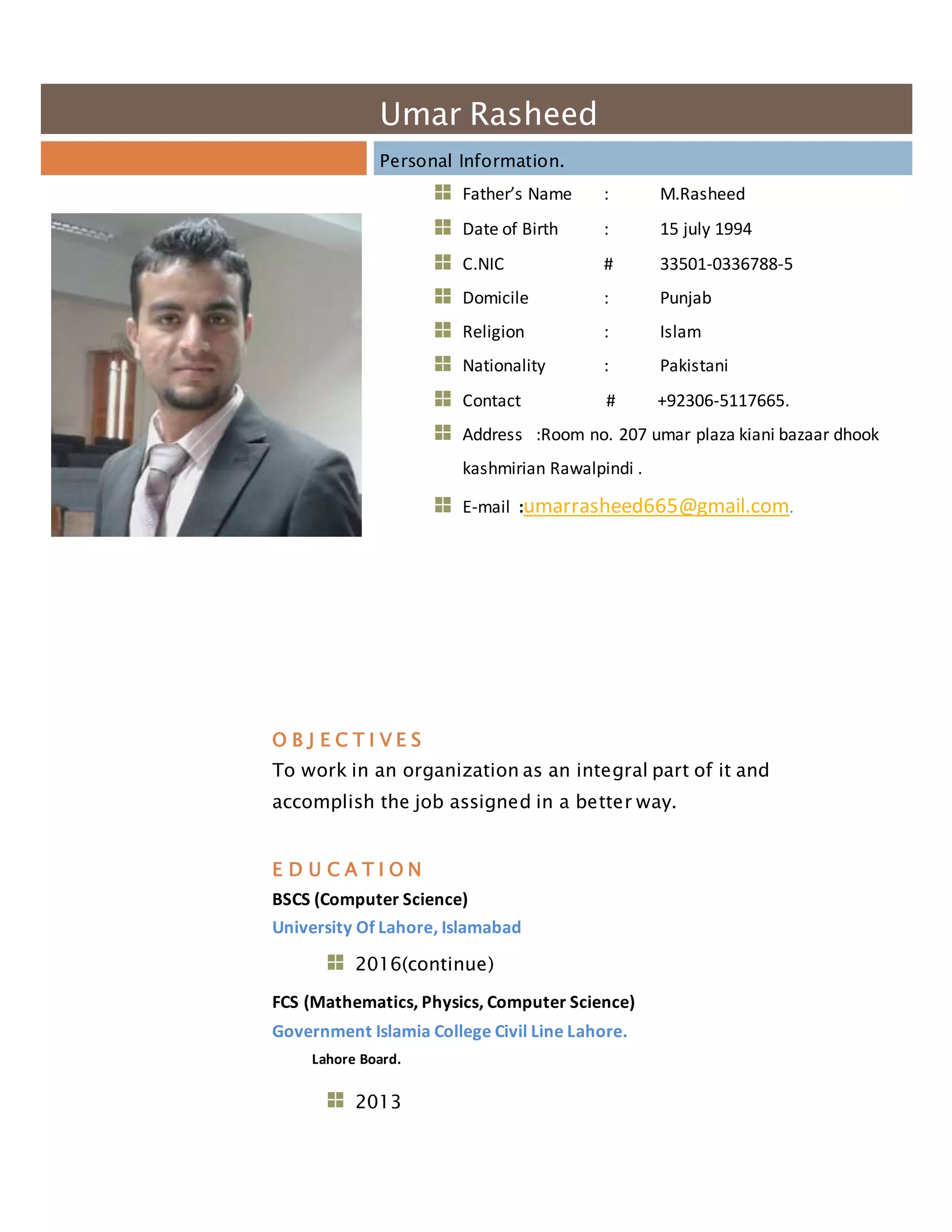 Umar Rasheed cv | DOCX