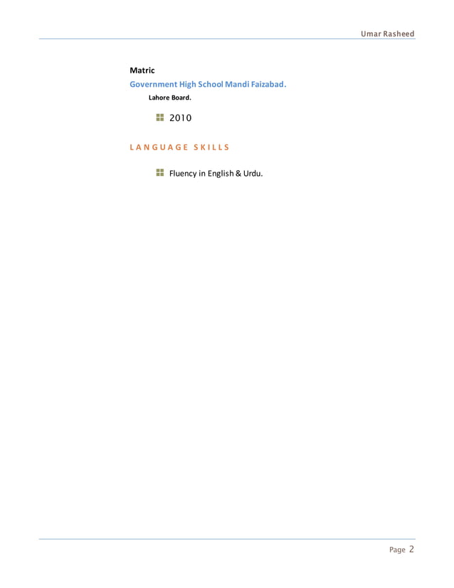 Umar Rasheed cv | DOCX
