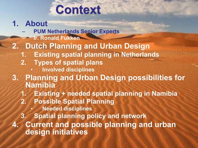 Urban planning for BMArchitects Namibia NL-NA | PPT