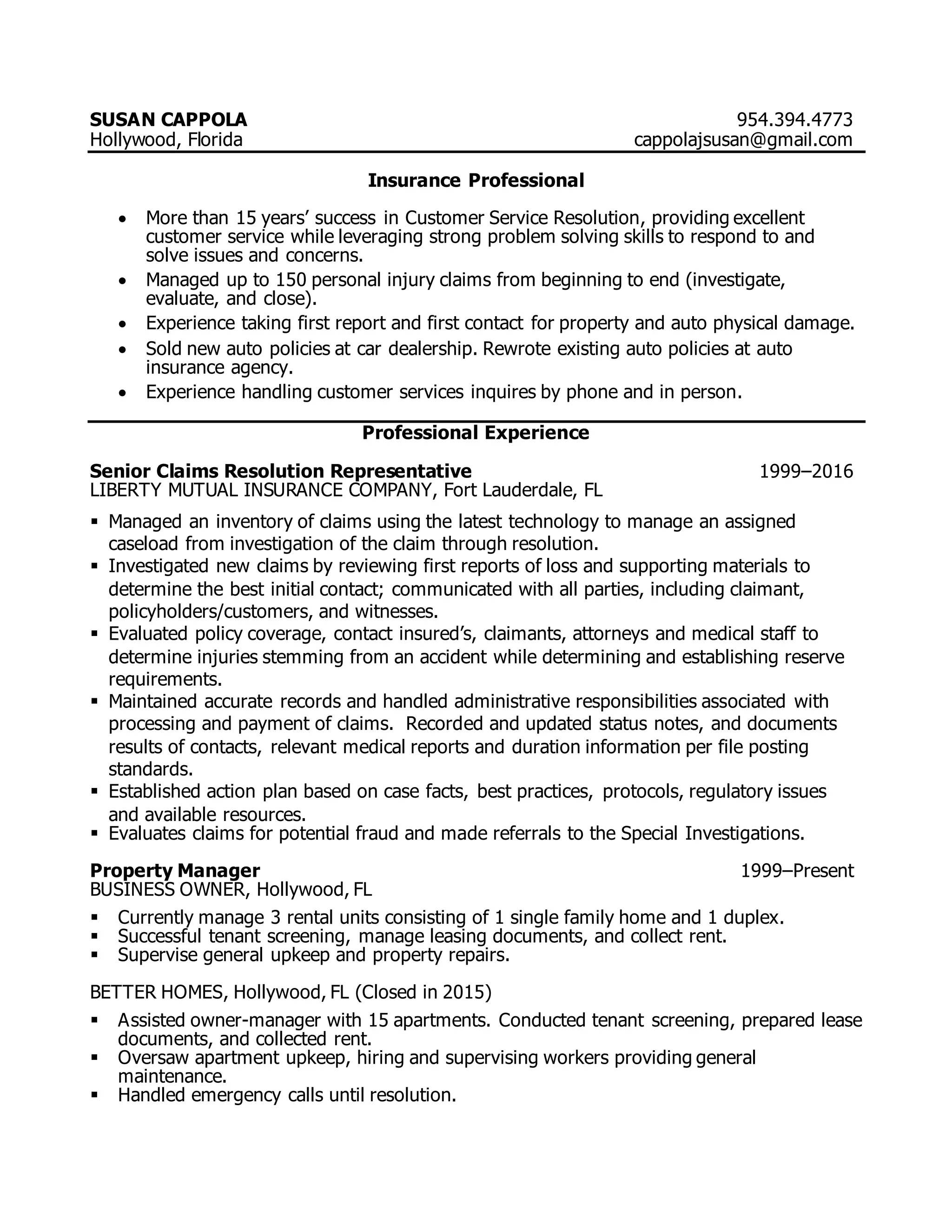 SUSAN CAPPOLA RESUME | DOCX