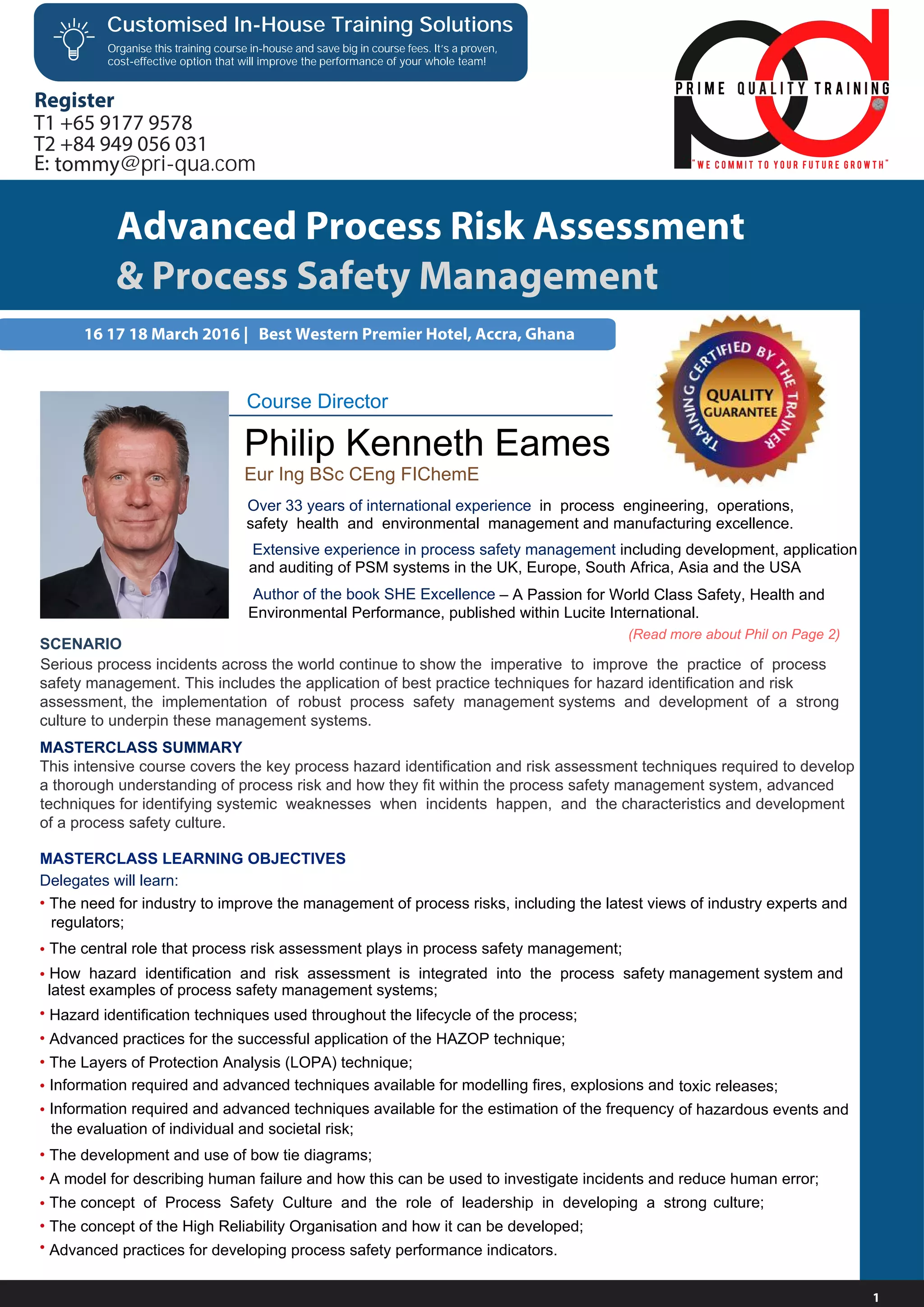 FullBrochure-27031 GH Advanced Process Risk Assessment & Process Safety ...