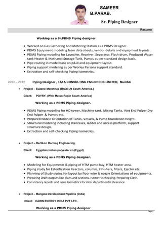 sameer-parab_resume | DOC | Civil Engineering Industry | Industries