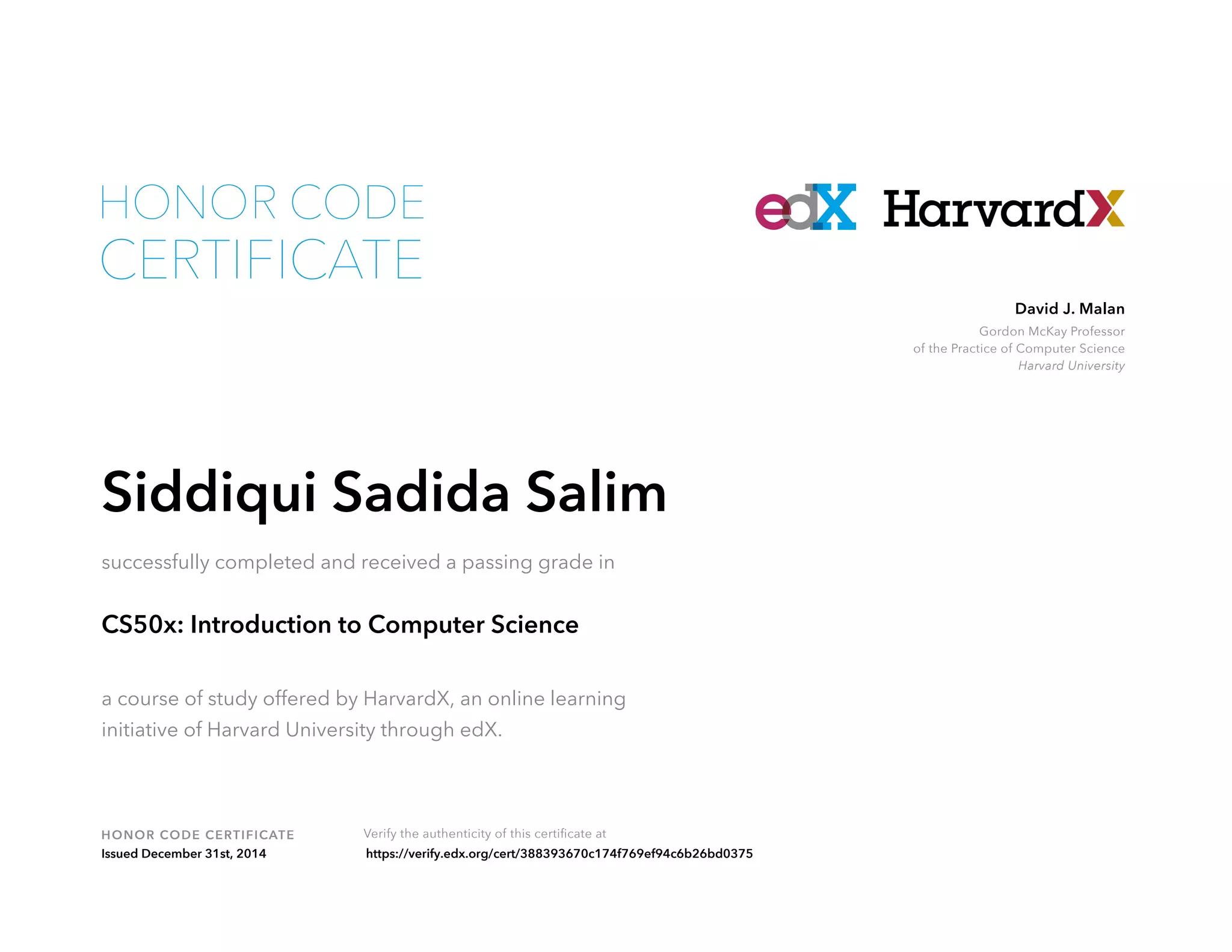 EDX Certificate | PPT