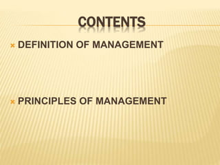PRINCIPLES OF MANAGEMENT | PPTX | Executive Leadership & Management ...