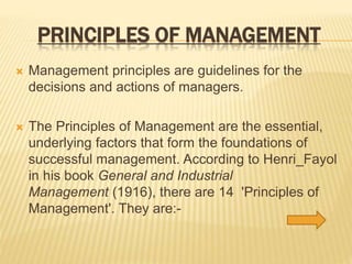 PRINCIPLES OF MANAGEMENT | PPTX