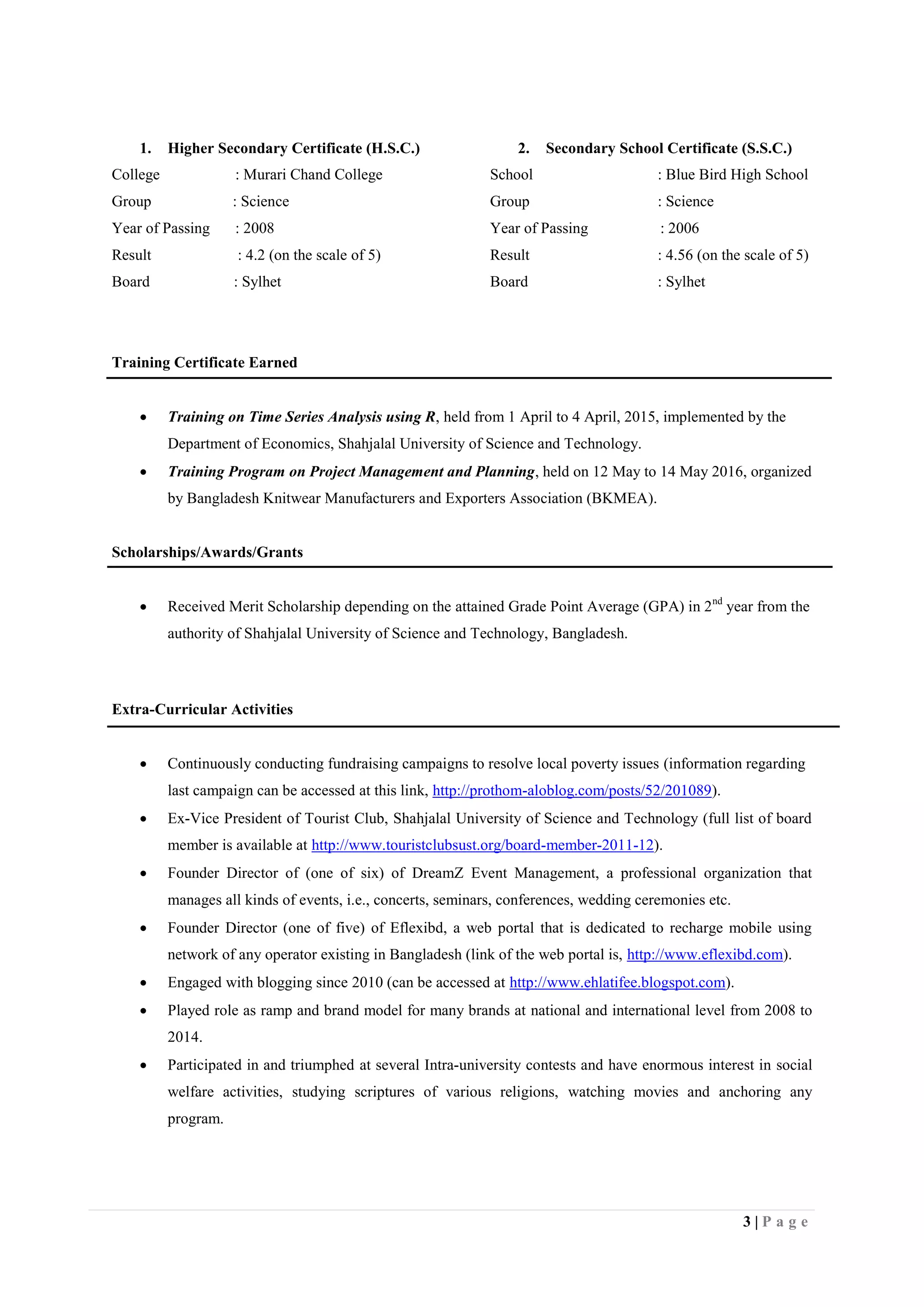 Enamul Hafiz Latifee_CV_July 2016 | PDF