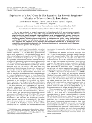 Expression of luxS | PDF