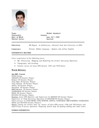 Mehdi Alamdari Resume | PDF