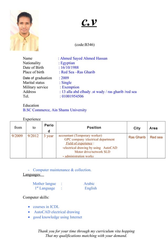 Ahmed Sayed CV | DOC