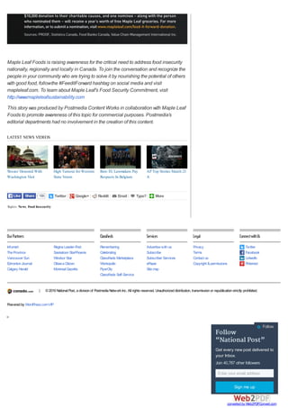 Maple Leaf Foods, Branded Content | PDF